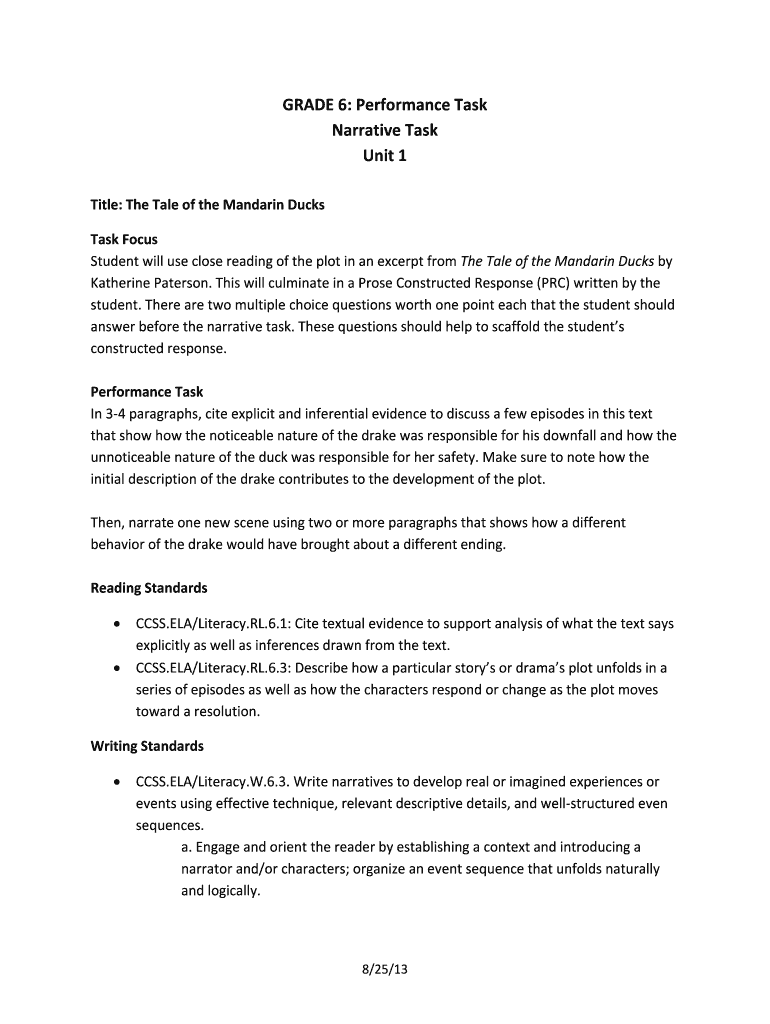Fillable Online Unit 1Tale of the Mandarin Ducks.docx Fax Email Print ...