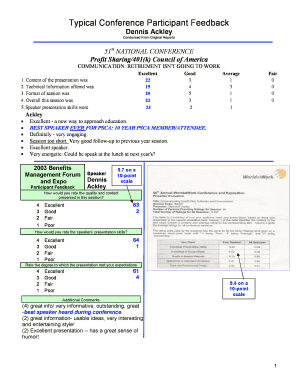 Fillable Online Typical Conference Participant Feedback Fax Email Print - pdfFiller