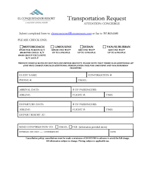 Fillable Online Transportation Request - Waldorf Astoria Hotels Resorts ...
