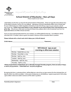 Fillable Online msow SDW - Non 4K Days - msow Fax Email Print - pdfFiller