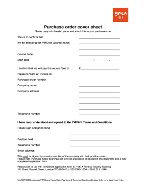 Fillable Online Purchase Order cover sheet 14Apr11 Fax Email Print ...