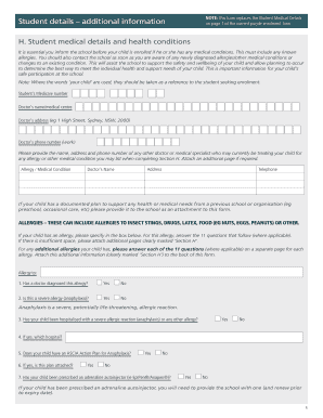 Fillable Online gardeners-p schools nsw edu Student details additional ...