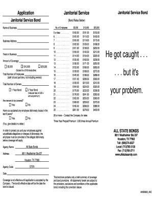 Fillable Online Janitorial Service Bond Fax Email Print - pdfFiller