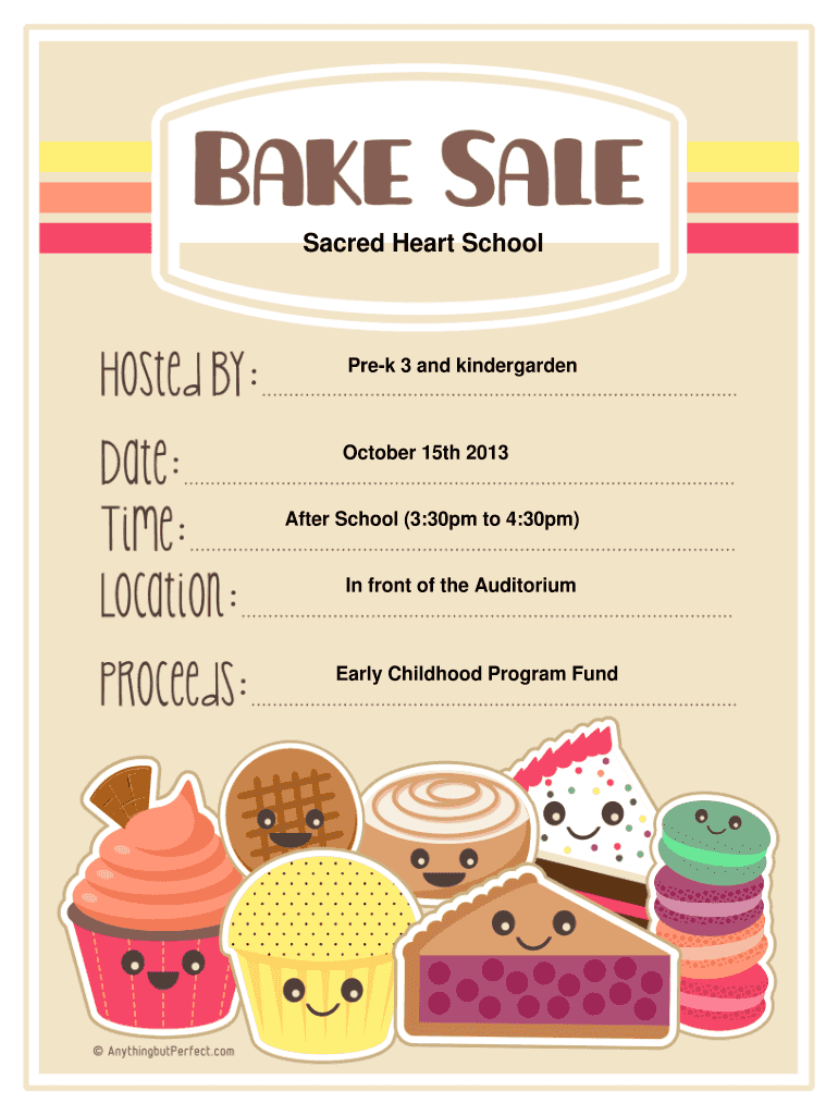 Bake Sale Flyer Template Word Fill Online Printable Fillable Blank 