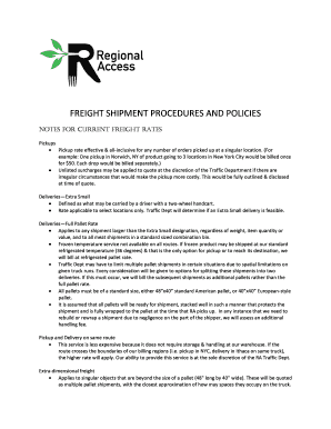 Fillable Online FREIGHT SHIPMENT PROCEDURES AND POLICIES Fax Email ...