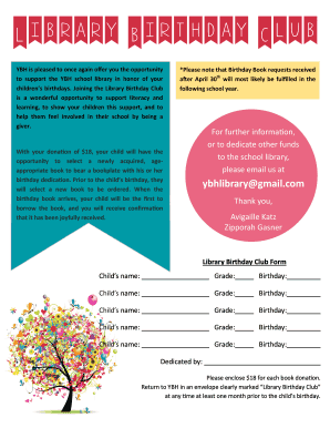 Fillable Online ybhpassaic Library Birthday Club - ybhpassaicorg Fax ...