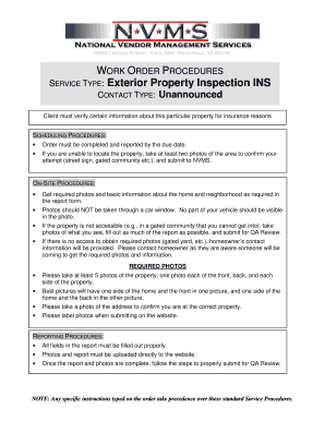 Fillable Online WORK ORDER PROCEDURES Fax Email Print - pdfFiller