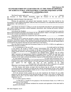 Fillable Online RD Form no 478 STANDARD FORM OF LEASE FOR USE AT THE ...