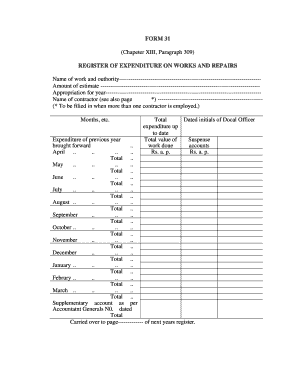 Expenditure Register - Fill Online, Printable, Fillable, Blank | pdfFiller