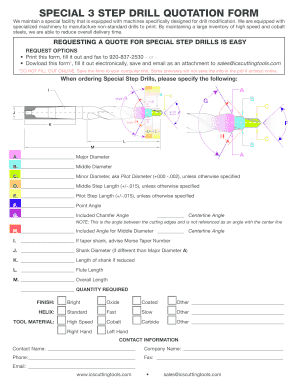 Fillable Online SPECIAL 3 STEP DRILL QUOTATION FORM - ICS Cutting Tools ...