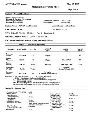 Fillable Online ADVANTAGE Material Safety Data Sheet Fax Email Print ...