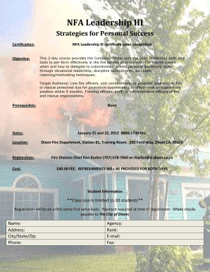 Fillable Online solanotrainingofficers NFA Leadership III Strategies ...