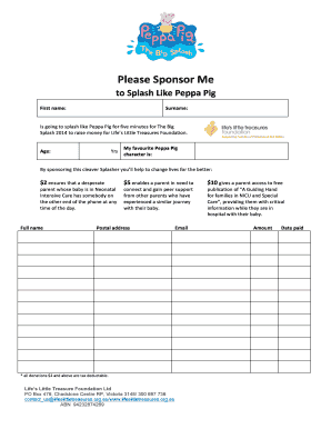 Fillable Online lifeslittletreasures org Please Sponsor Me form ...
