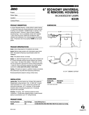 Fillable Online Juno_IC22R_Remodel_Specification_Sheet (pdf) - Green ...