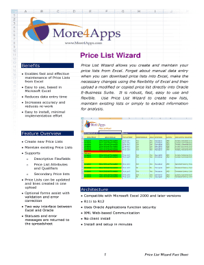 Fillable Online Price List Wizard Fax Email Print - pdfFiller