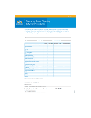 Fillable Online Operating Room Cleaning Fax Email Print - pdfFiller