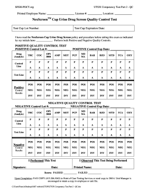 Fillable Online sfgh-poct Competency Test Part 2 (QC) - SFGH-POCT ...