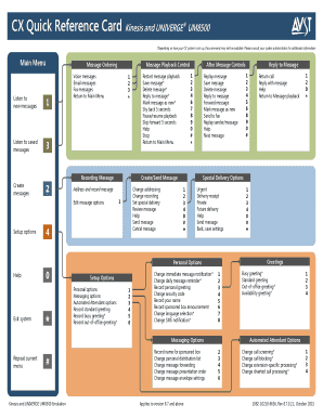 Fillable Online CX Quick Reference Card Kinesis and UNIVERGE - AVST Fax ...