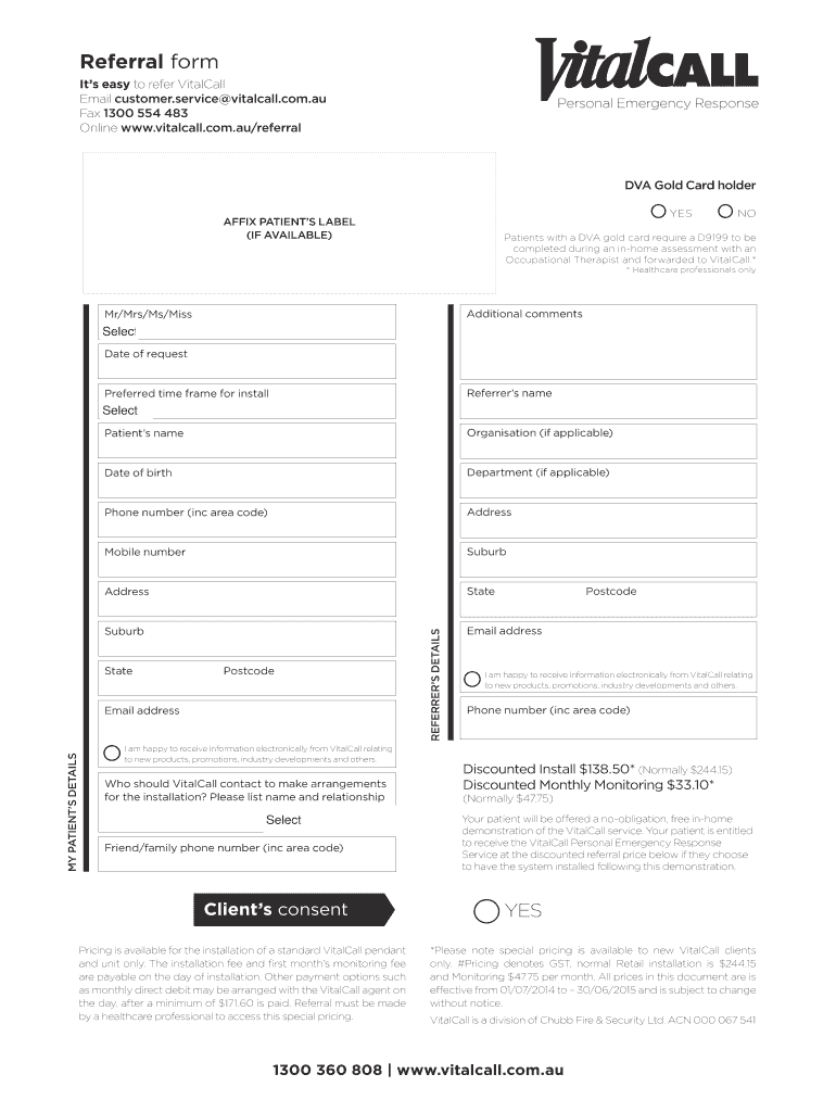 Fillable Online Paper bformb with interactive fields to type breferralb ...