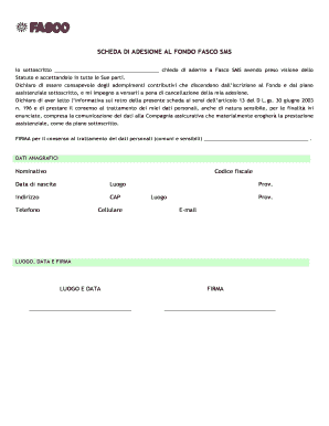 Compilabile Online geometrinrete Adesione e Informativa Fasco Fax Email ...