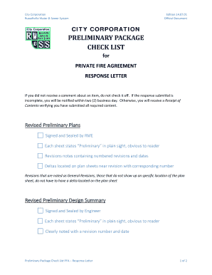 Fillable Online Form 14.07.01 Preliminary Package Checklist PFA ...