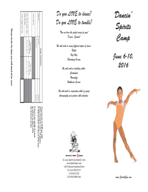 Fillable Online Total Camp Fee Camp Fee Do you LOVE to dance Dancin Do ...