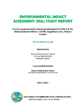 Fillable Online nema go ASSESSMENT (EIA) STUDY REPORT - nema go Fax ...