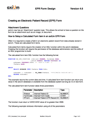 Fillable Online Creating an Electronic Patient Record EPR Form Fax ...