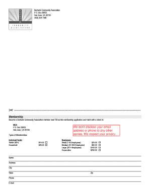 Fillable Online BCA Membership application ...