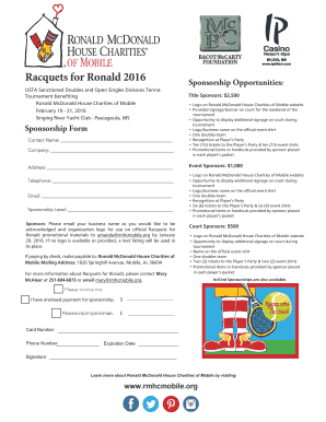 Fillable Online rmhcmobile RMHC Mobile - Racquets for Ronald 2014 ...
