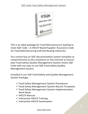 Fillable Online SQF Code Food Safety Management System Fax Email Print ...