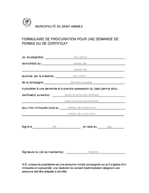 Procuration Formulaire Gratuit à Imprimer - Remplir en ligne, Imprimé ...