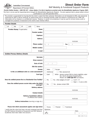 Fillable Online Direct Order Form - bgmsrehabbbcombau Fax Email Print ...