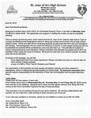 Fillable Online St. Joan of Arc High School - St. Joan of Arc Catholic ...