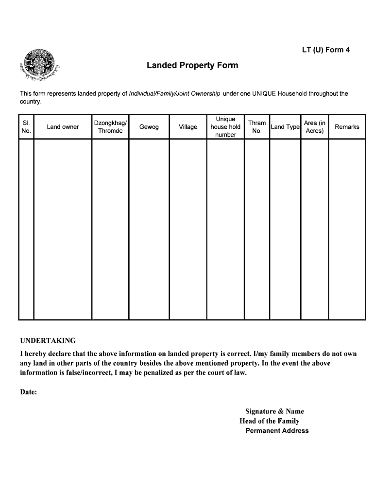 Fillable Online pcc Landed Property Form - pccbt Fax Email Print ...
