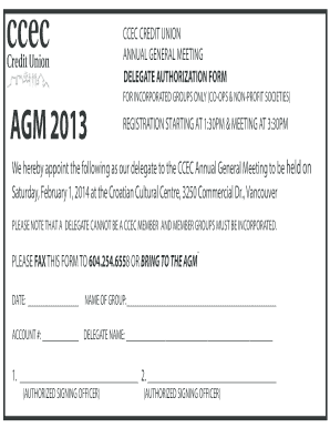 Fillable Online DELEGATE AUTHORIZATION FORM FOR INCORPORATED GROUPS ...