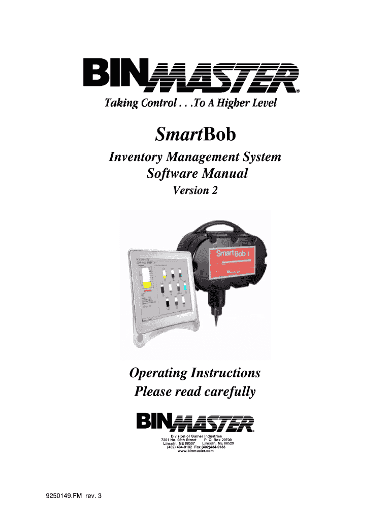 Fillable Online SmartBob Inventory Management System Software Manual ...