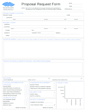 Fillable Online Proposal Request Form DATE - Australian Steel Products ...