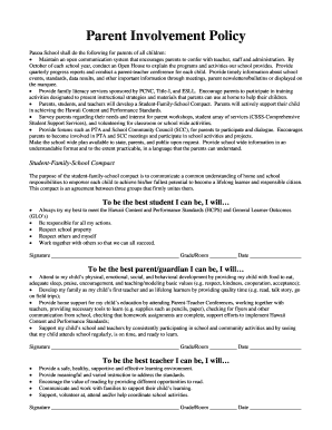 Fillable Online pauoa k12 hi Parent Involvement Policy ...
