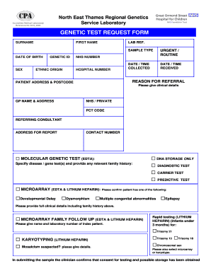 Fillable Online baspath co DNA (molecular genetics) request form Fax ...