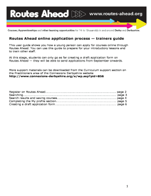 Fillable Online bemrose derby sch Routes Ahead online application ...