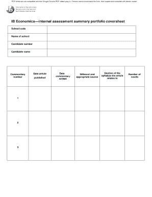 Fillable Online IB Economics internal assessment summary portfolio ...