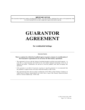 Fillable Online This Guarantor Agreement creates a binding legal ...