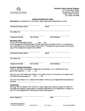 Fillable Online OWNER INFORMATION FORM - bymhaonlinebbcomb Fax Email ...