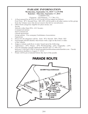 Fillable Online PARADE INFORMATION - Solanco Fair Fax Email Print ...