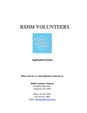 Fillable Online rshm Rshm volunteers - Religious of the Sacred Heart of ...