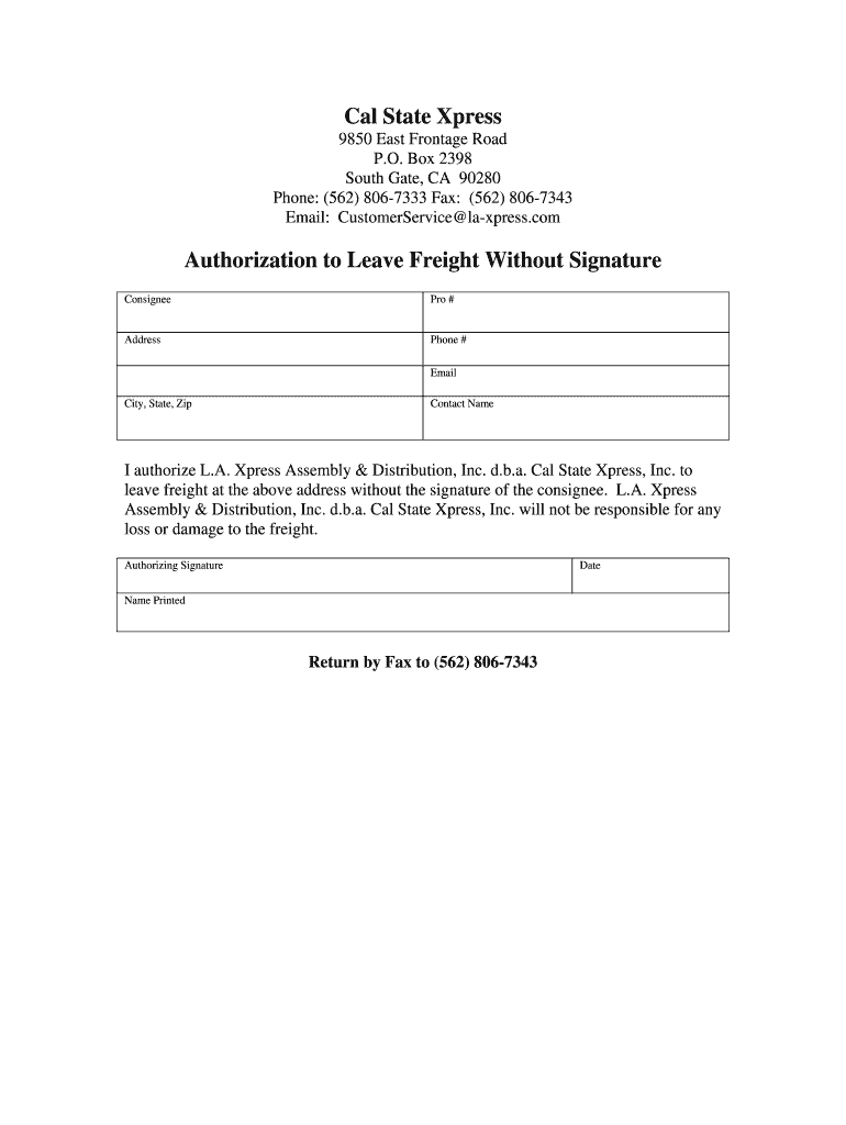 Fillable Online PDF file, 21KB - Cal State Xpress Fax Email Print ...