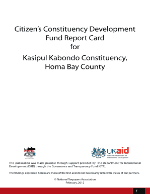 Fillable Online nta or Citizens Constituency Development Fund Report Card for Kasipul Kabondo ...