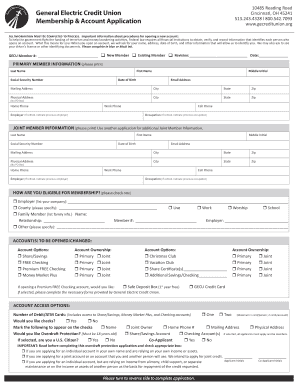 Fillable Online gecreditunion GECU Membership and Account Application ...