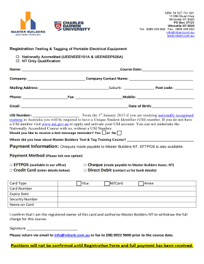 Fillable Online Test and Tag Registration Form Fax Email Print - pdfFiller